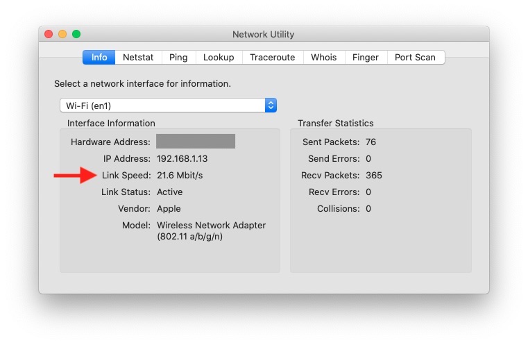 How to know the WiFi Link Speed in MacOS? - Mollejuo AR Studio