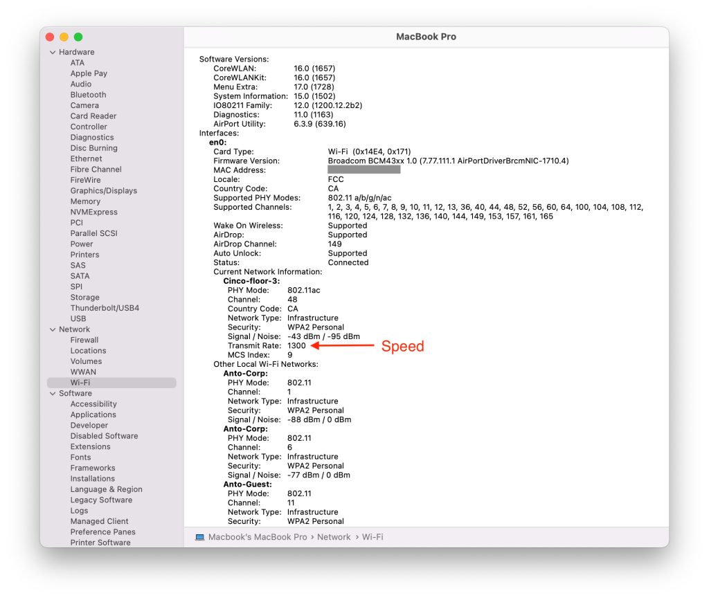 How to know the WiFi Link Speed in MacOS? - Mollejuo AR Studio